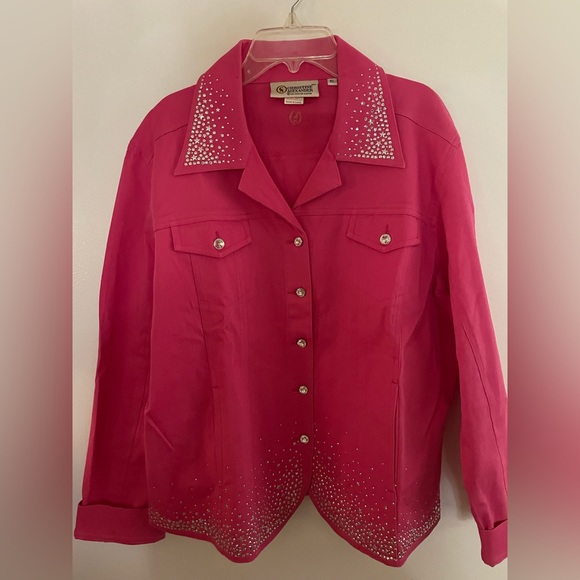 Christine Alexander | Jackets & Coats | Pink Star Studded Womens Denim ...